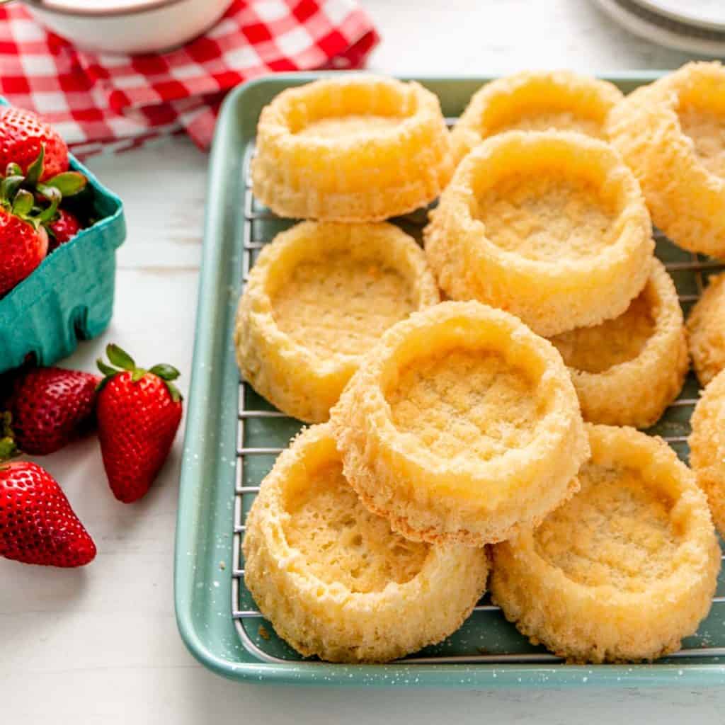 Gluten-free Dessert Shells for Strawberry Shortcake w/ Yellow Spongecake