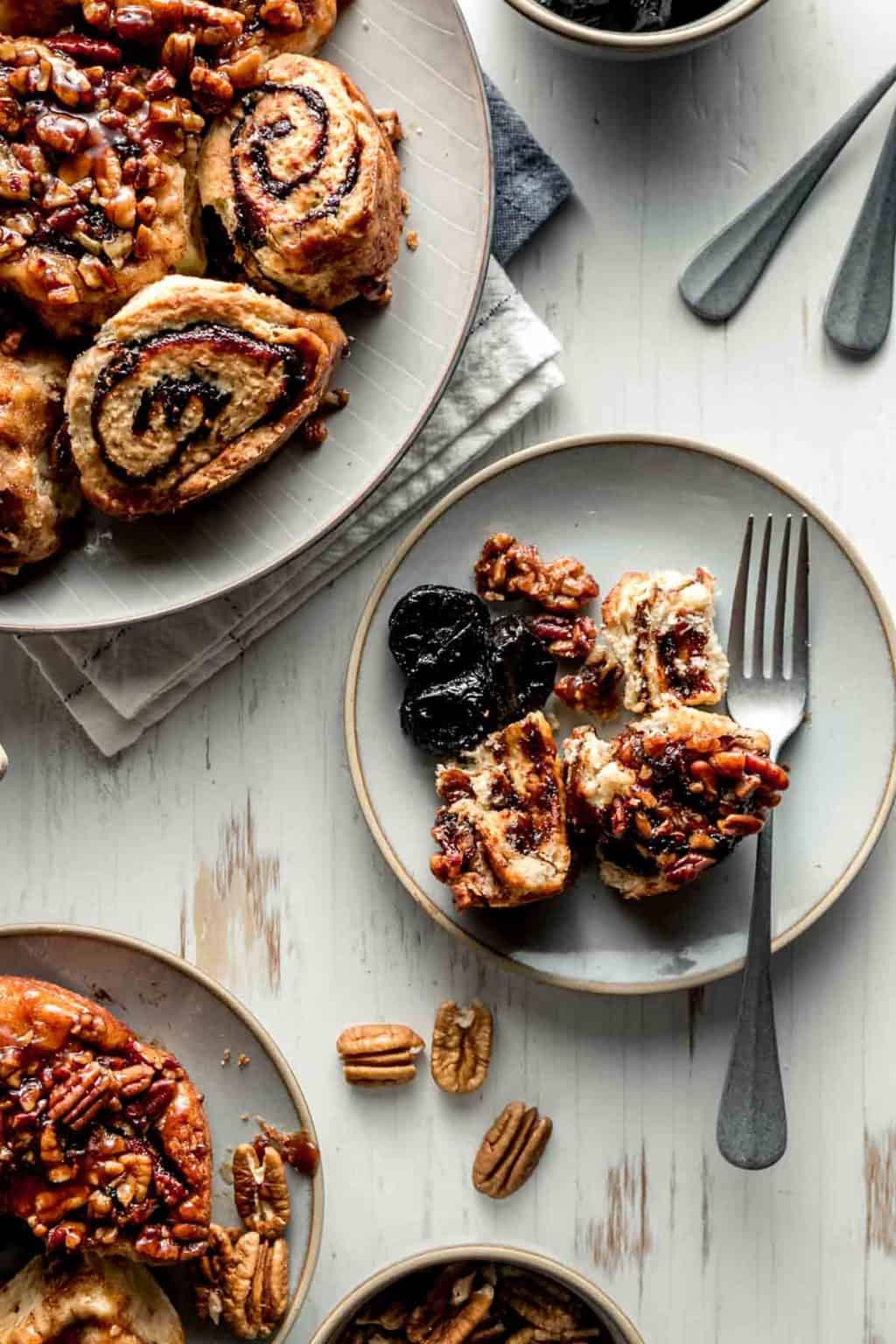 Gluten-Free Prune Sticky Buns with Pecan Caramel Topping